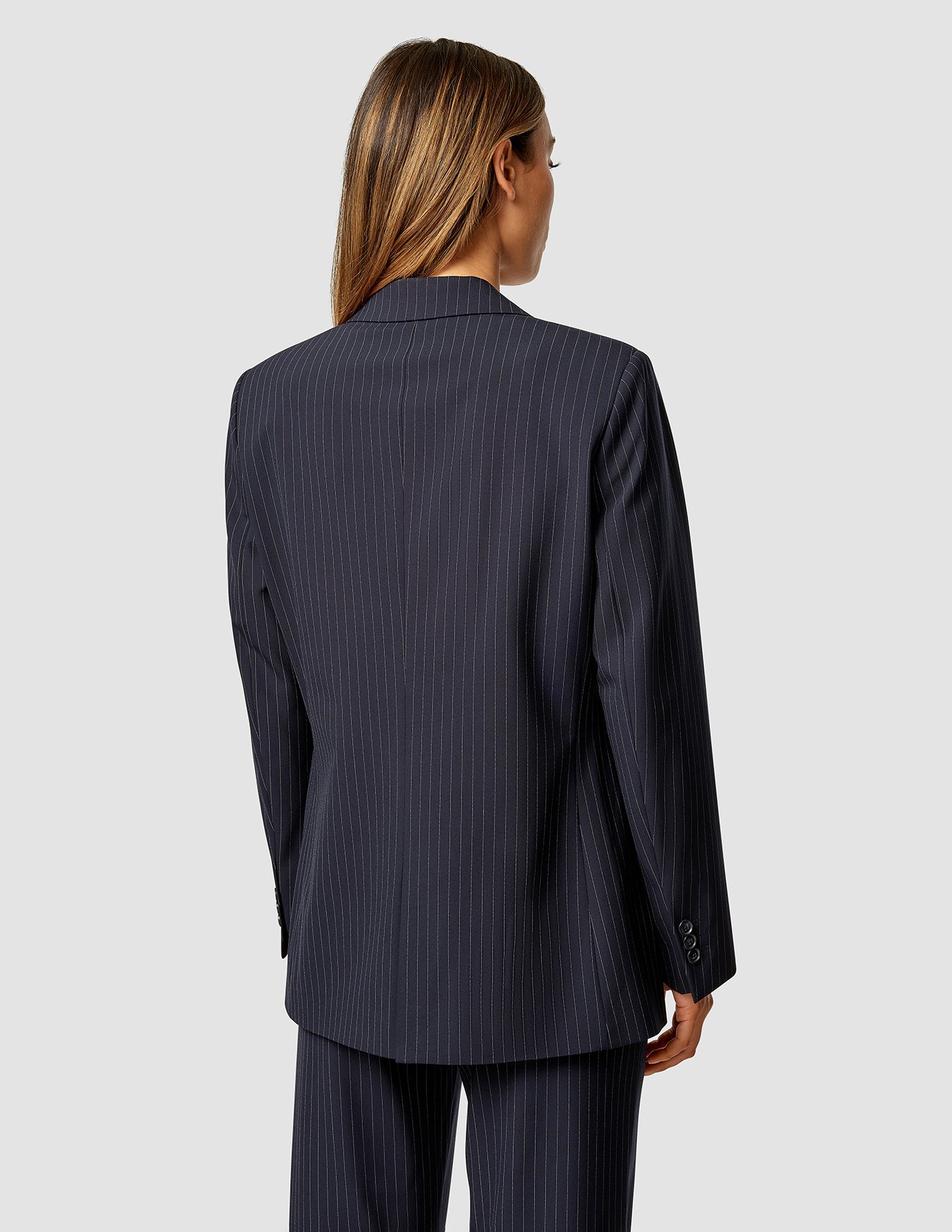Women Essential Blazer Navy Pinstripe | SHAPING NEW TOMORROW